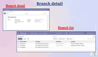 Multiple Branch operation Management Odoo App | PPTX | Computer Software and Applications ...