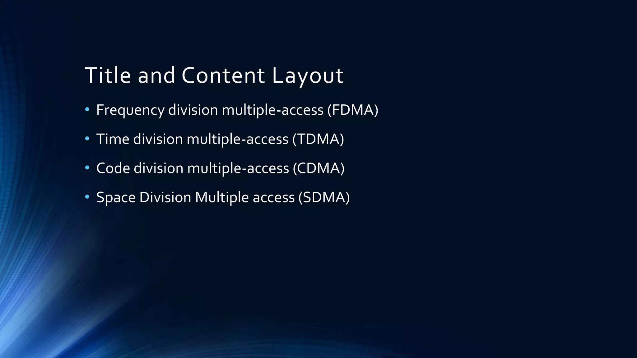 Multiple Cellular Techniques In Cellular Networks Pptx Computer