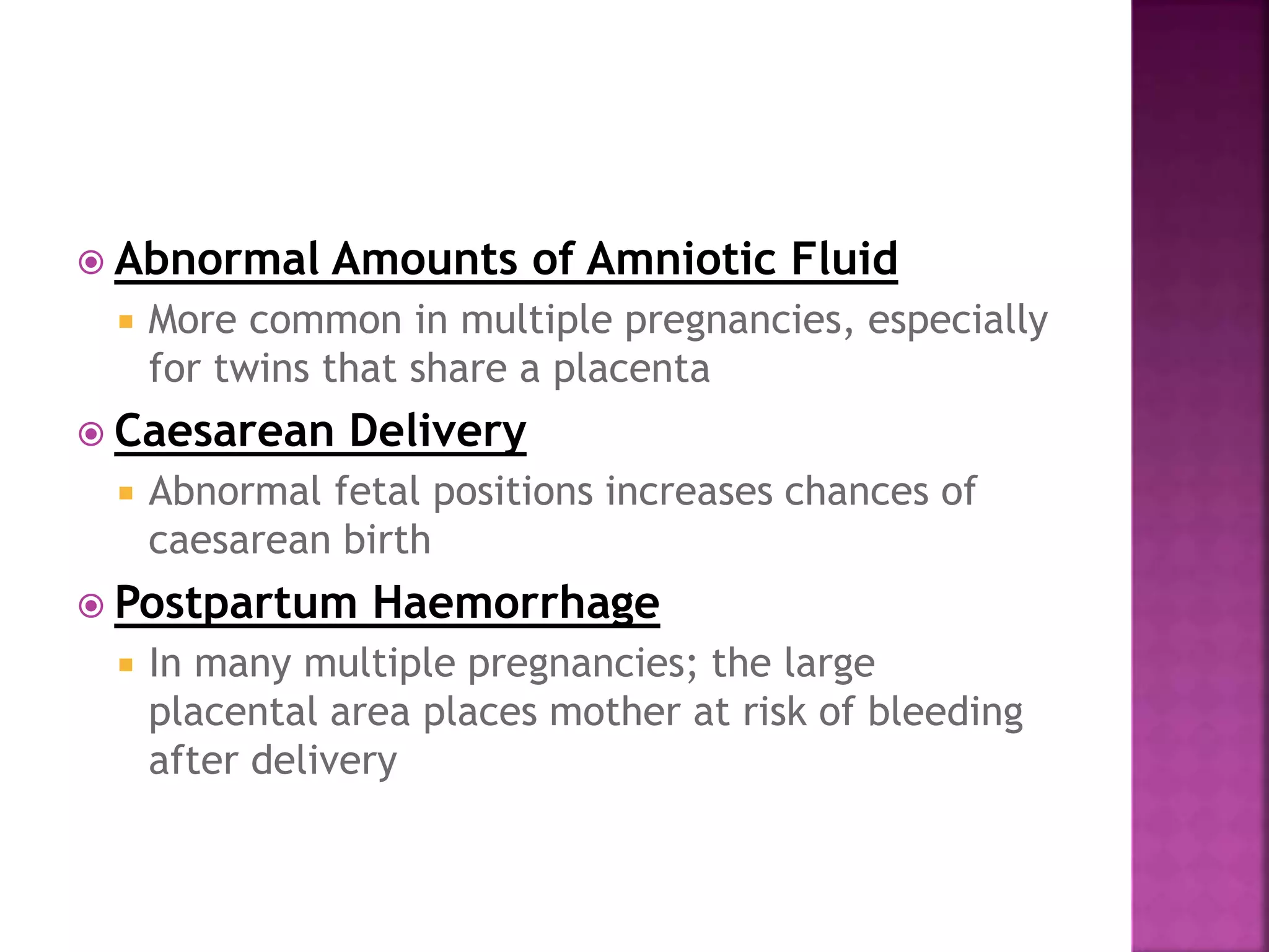 Multiple Childbirth Complications | PPTX