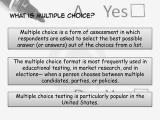Multiple choice | PPTX