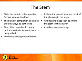 Designing Multiple Choice Questions | PPT