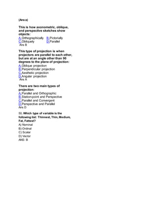 Multiple choice questions on engineering drwaing | DOCX