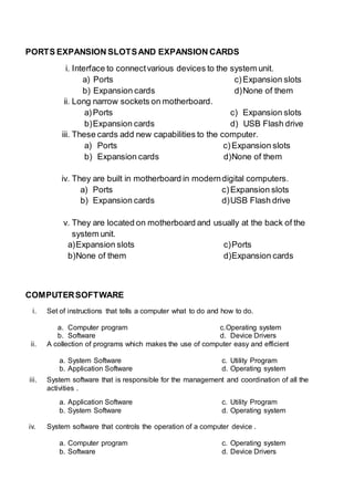 Multiple choice questions chapter 1 | DOCX
