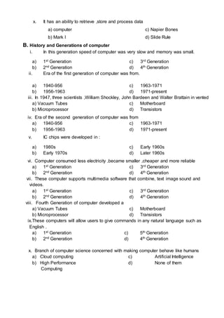 Multiple choice questions chapter 1 | DOCX