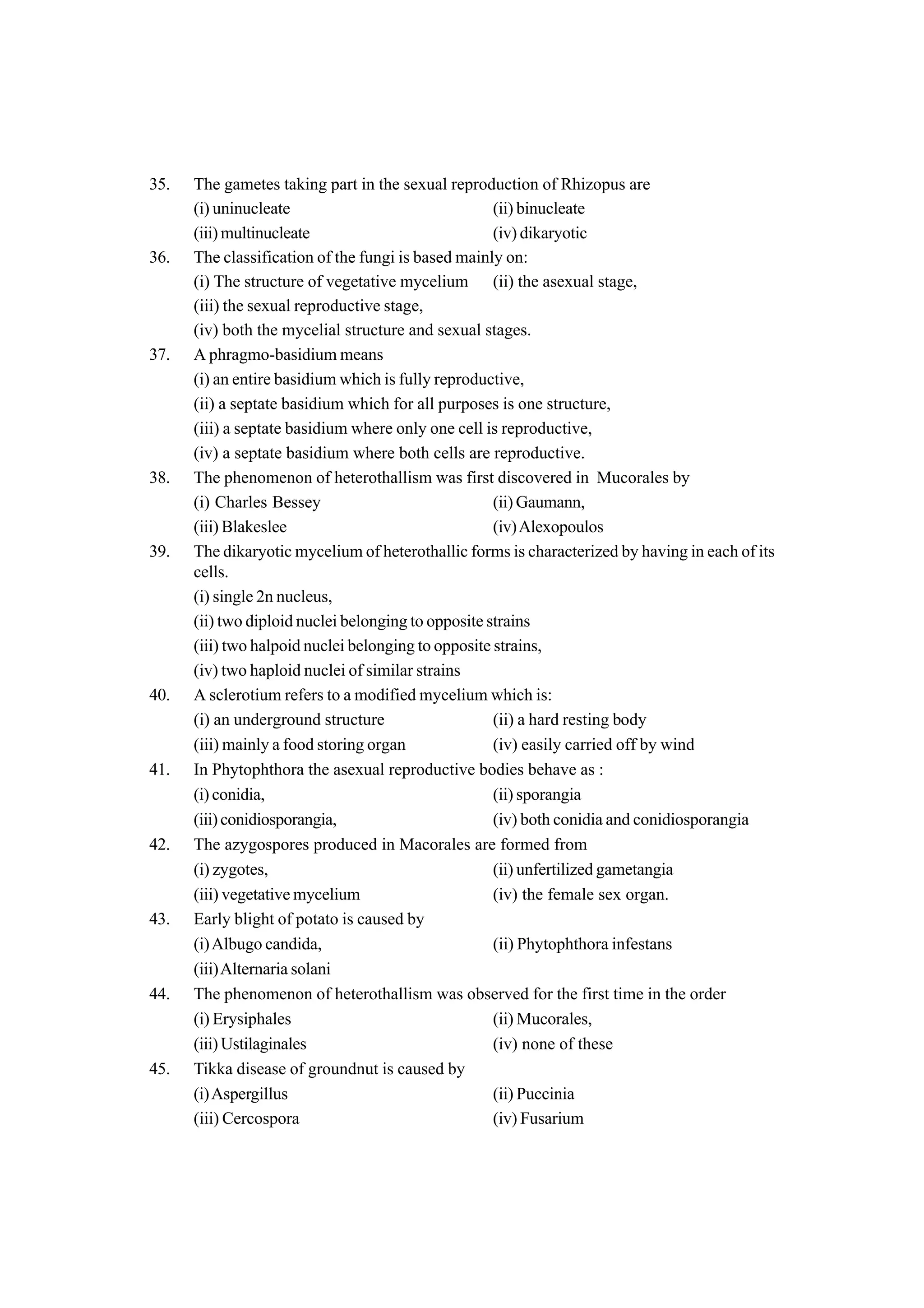Multiple choice questions_fungi_and_plan | PDF