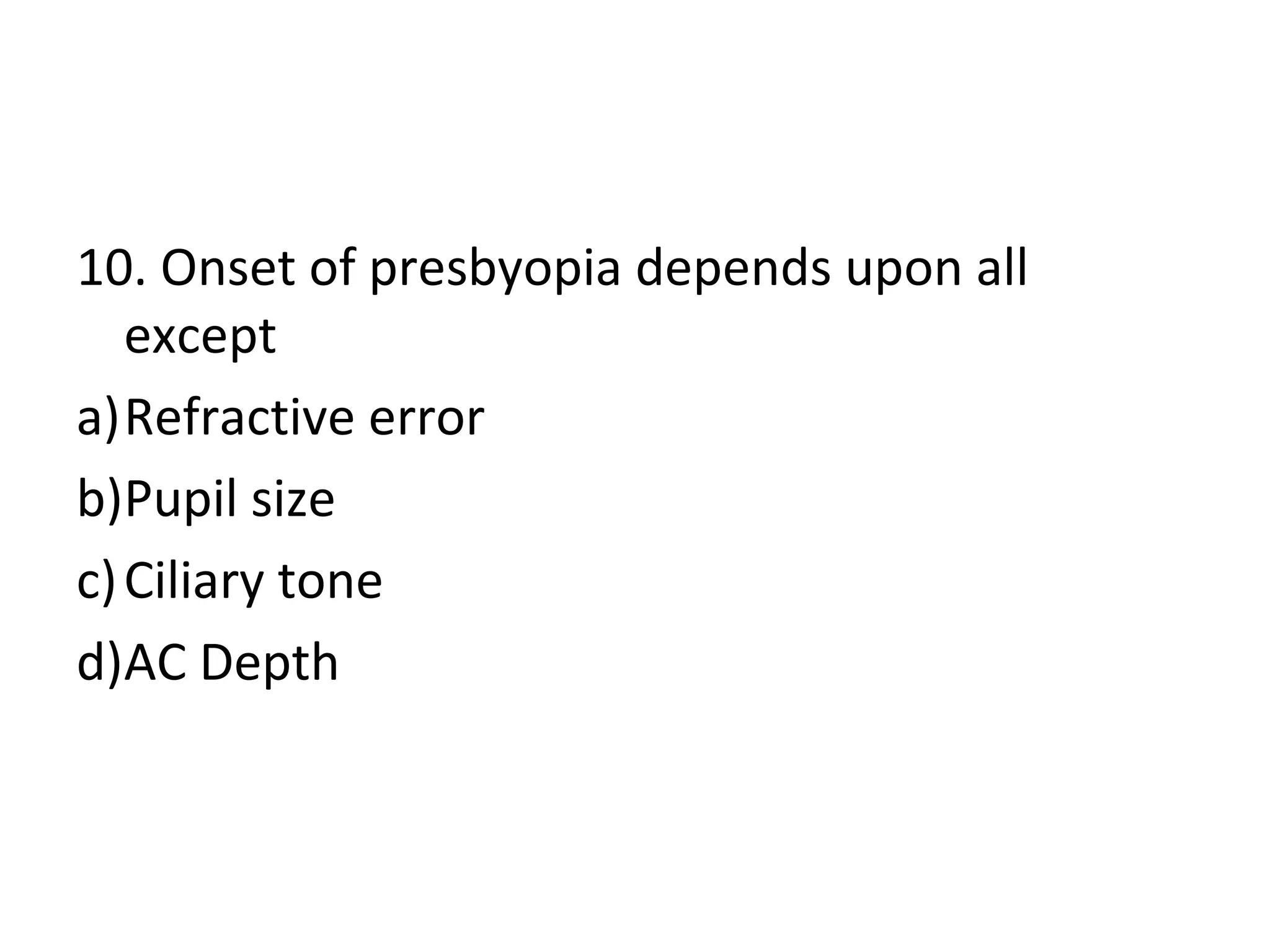 Multiple Choice Questions (MCQs) for Masters of Optometry Entrance ...