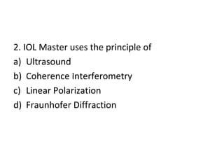 Multiple Choice Questions (MCQs) for Masters of Optometry Entrance ...