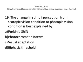 Multiple Choice Questions (MCQs) for Masters of Optometry Entrance ...