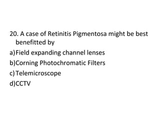 Multiple Choice Questions (MCQs) for Masters of Optometry Entrance ...