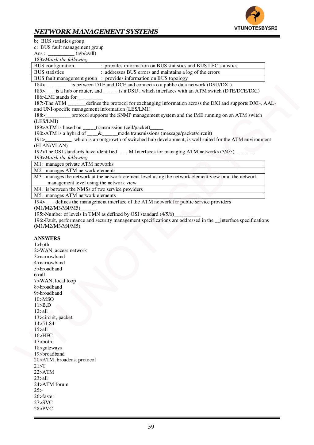 MULTIPLE CHOICE QUESTIONS WITH ANSWERS ON NETWORK MANAGEMENT SYSTEMS multiple-choice-questions-with-answers-on-network-management-systems