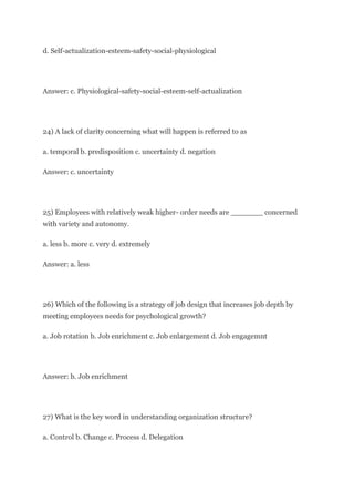 Multiple choice questions with answers | DOCX