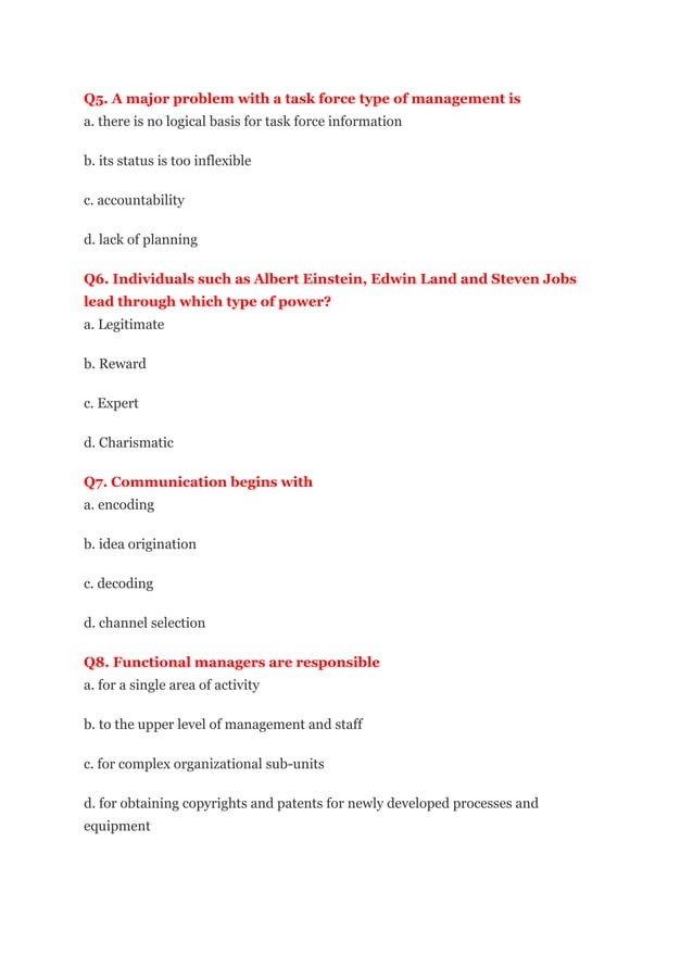 Multiple choice questions with answers | DOCX | Business | Business and Finance