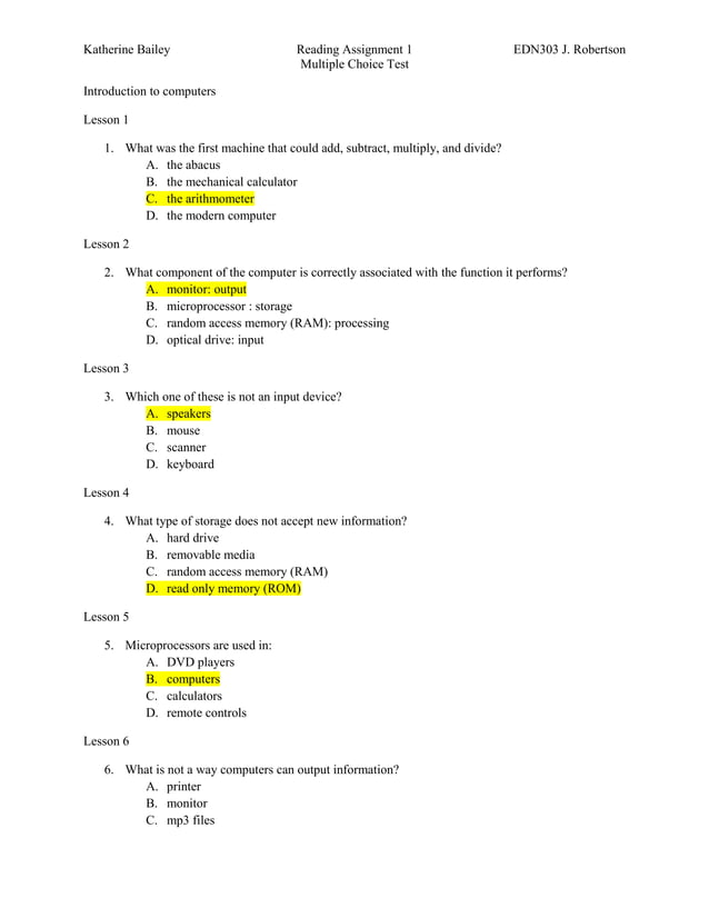 Multiple Choice Quiz For Introductions To Computers multiple-choice-quiz-for-introductions-to-computers