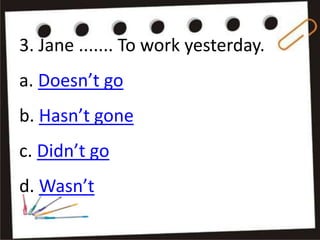 Multiple choice test nina | PPTX