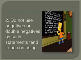 Multiple Choice Test Construction Rules | PPTX