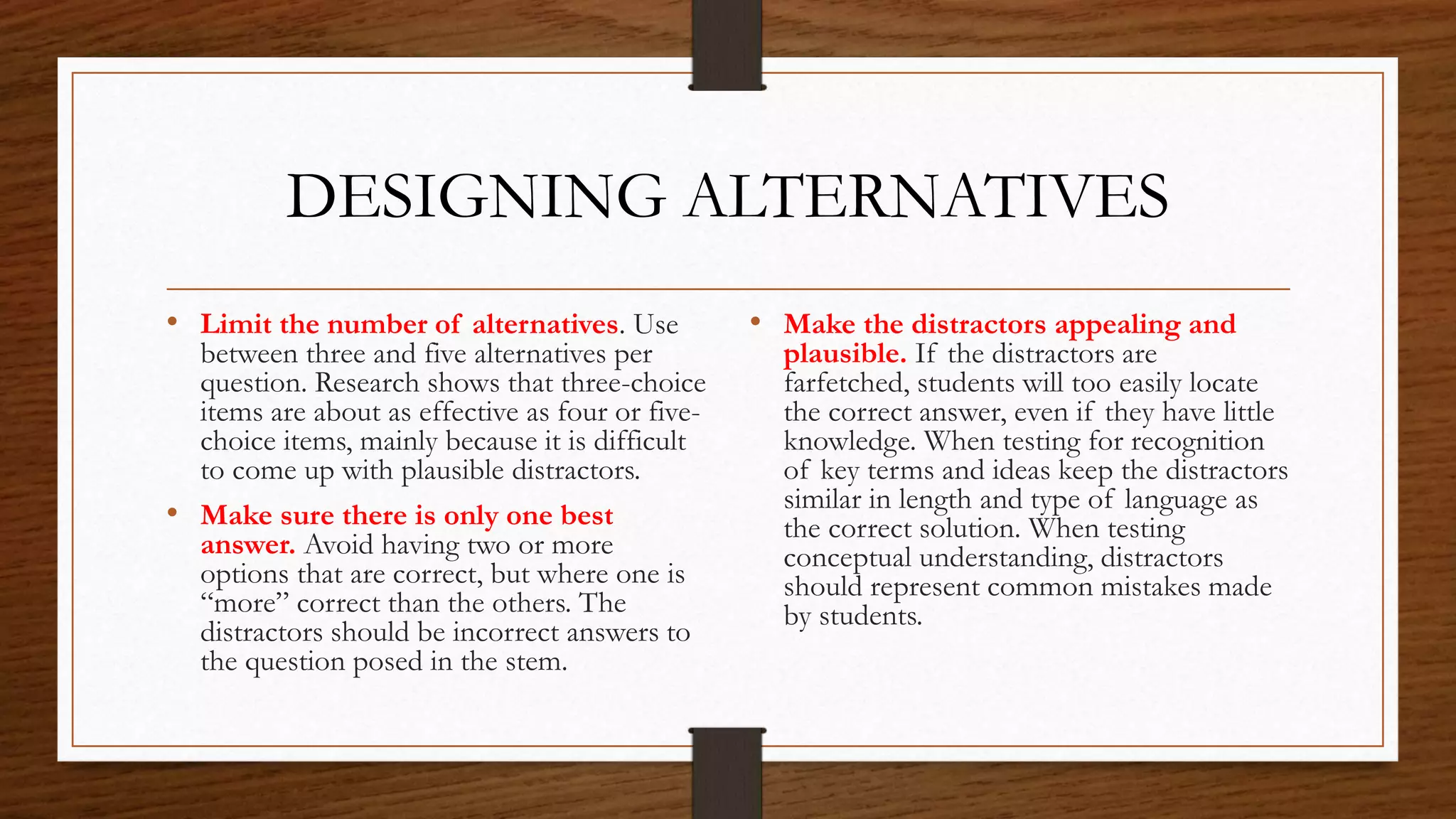 Multiple Choice Tests | PPTX