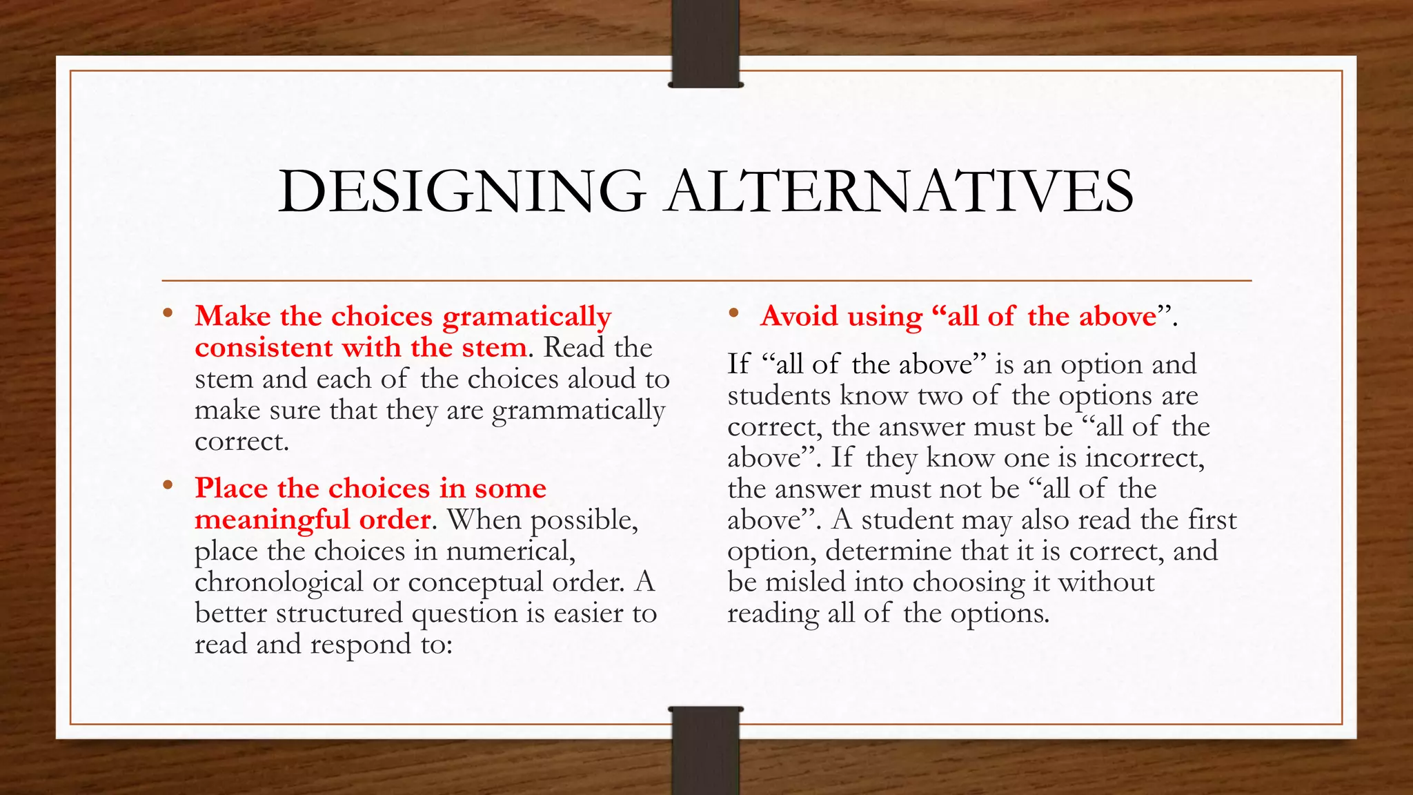 Multiple Choice Tests Pptx