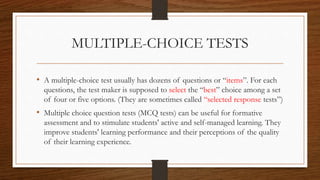 Multiple Choice Tests | PPTX
