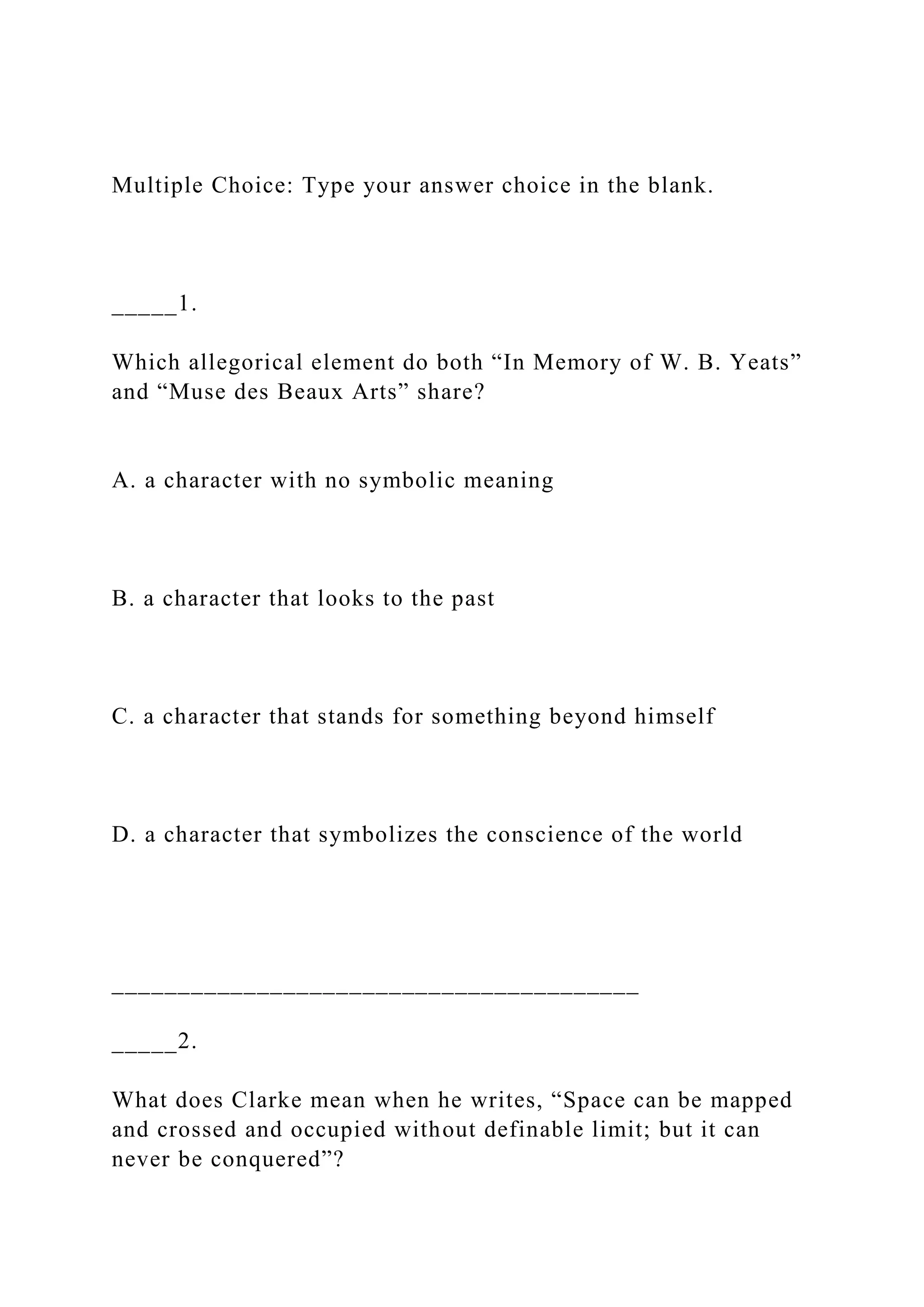 Multiple Choice Type your answer choice in the blank.____.docx