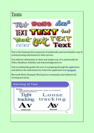 MULTIPLE COMPONENTS OF MULTIMEDIA | PDF