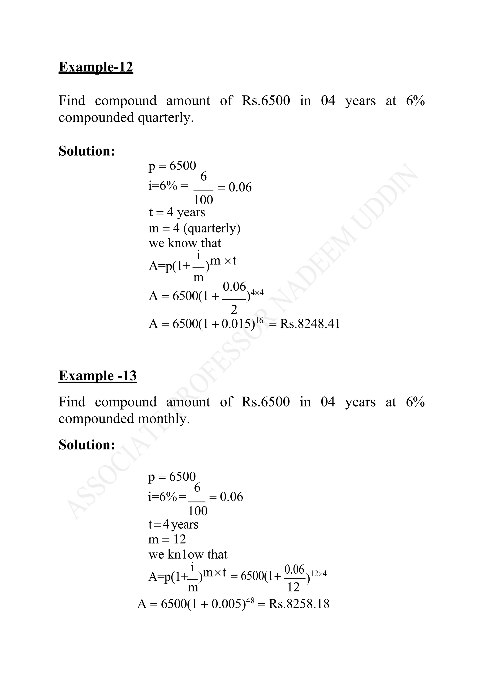 Multiple compound amount | PDF