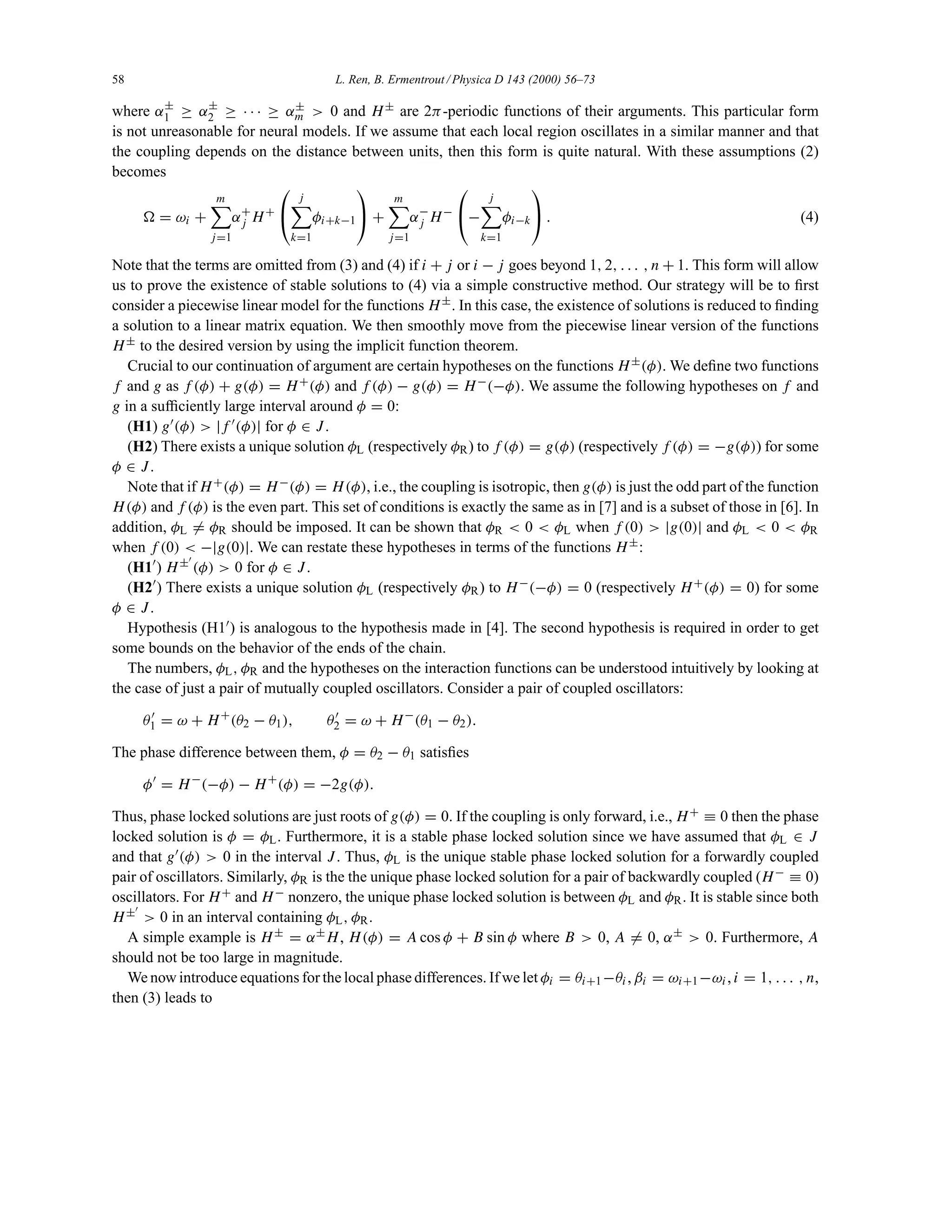Phase locking in chains of multiple-coupled oscillators | PDF