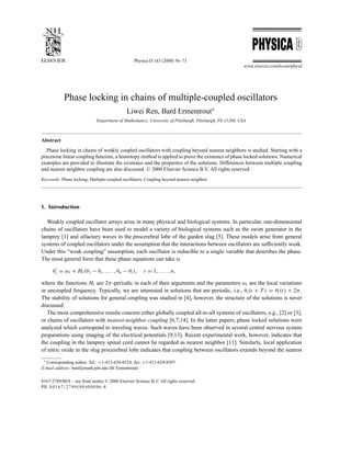 Phase locking in chains of multiple-coupled oscillators | PDF
