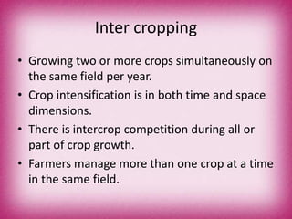 Multiple cropping systems | PPTX