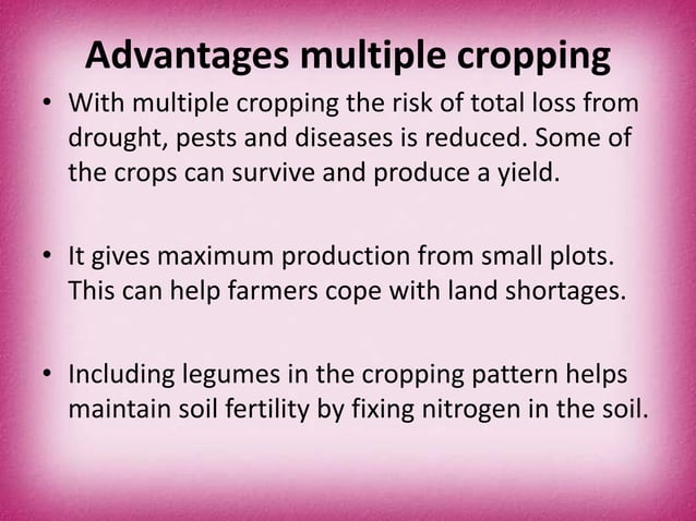 Multiple cropping systems | PPTX | Agriculture | Industries