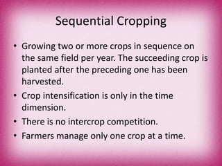 Multiple cropping systems | PPTX