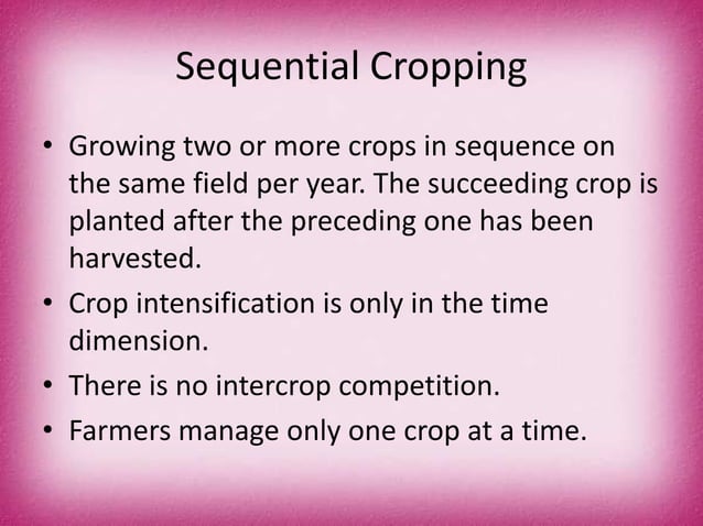 Multiple cropping systems | PPTX | Agriculture | Industries