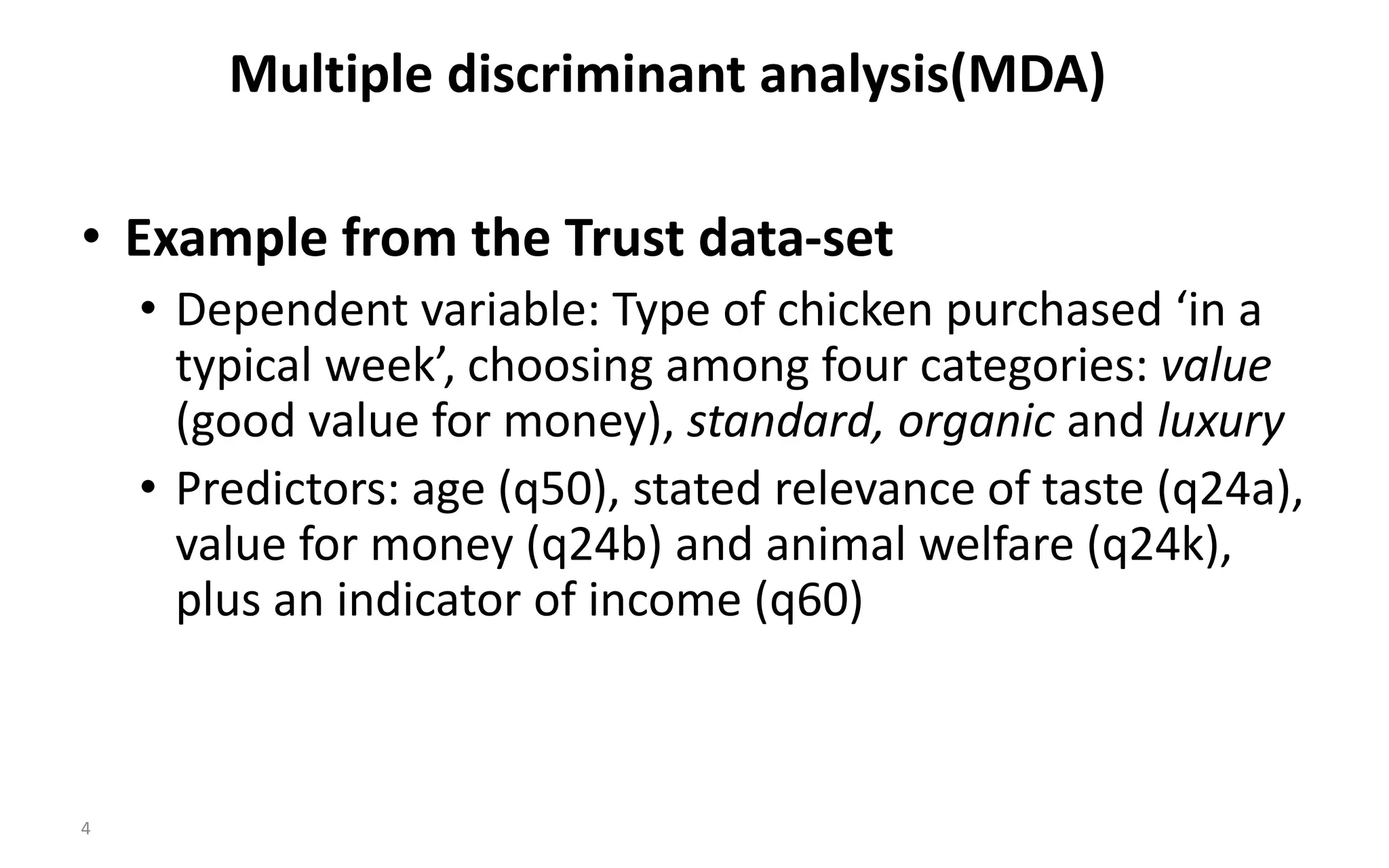 Multiple discriminant analysis | PPTX
