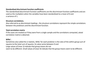 Multiple discriminant analysis | PPTX