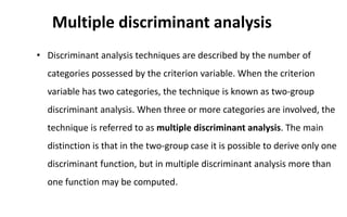 Multiple discriminant analysis | PPTX | Physics | Science