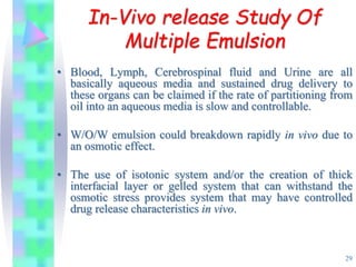 Multiple emulsion | PPTX | Chemistry | Science