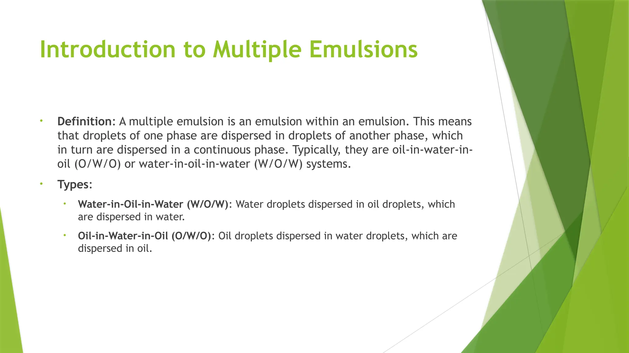 Multiple emulsions- Formulation and applications.pptx