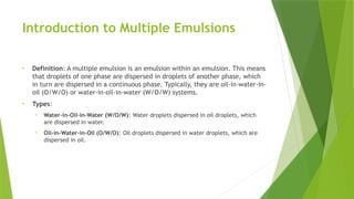Multiple emulsions- Formulation and applications.pptx