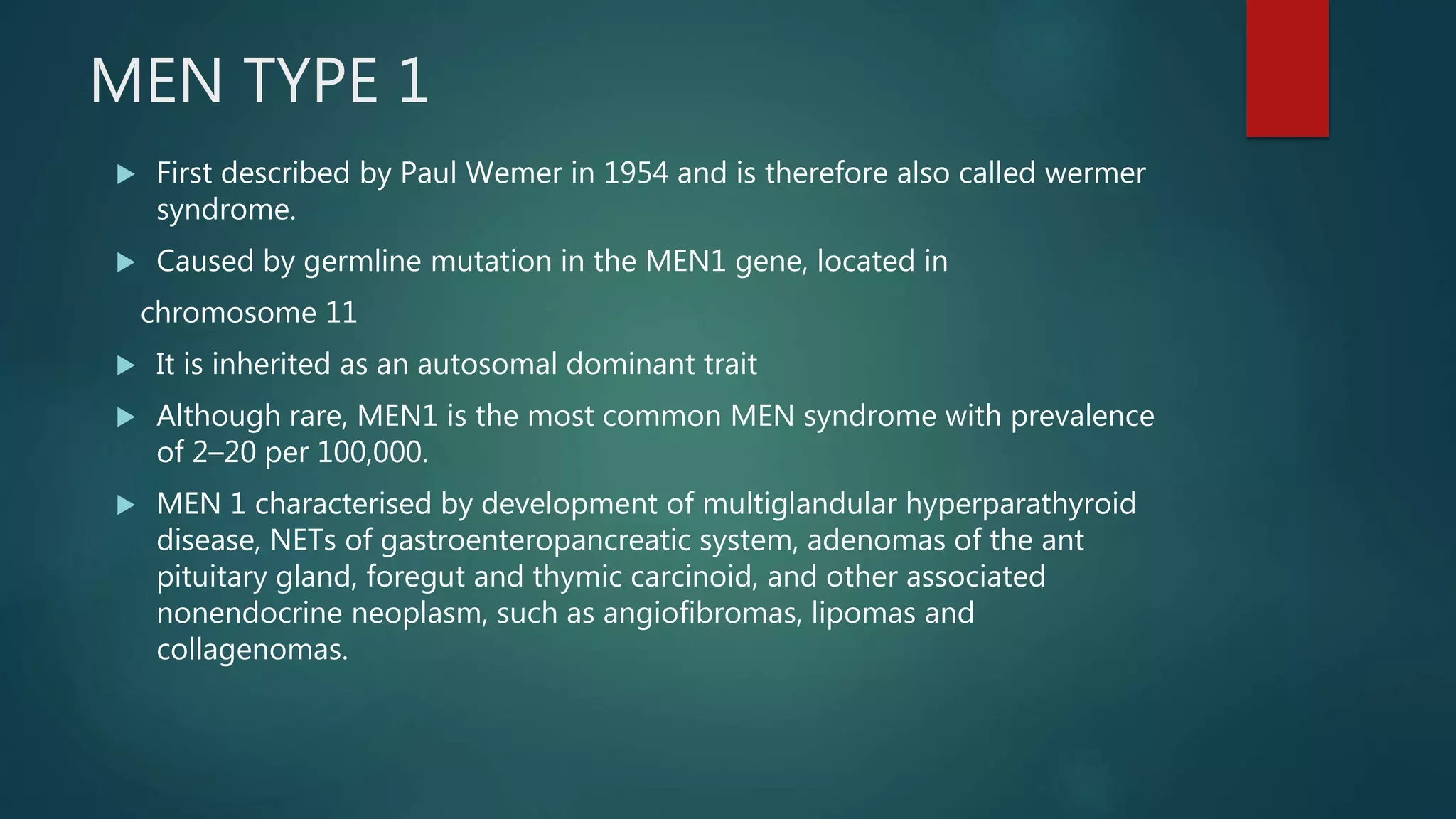 Multiple endocrine neoplasia and neuroendocrine tumour of pancrease | PPTX