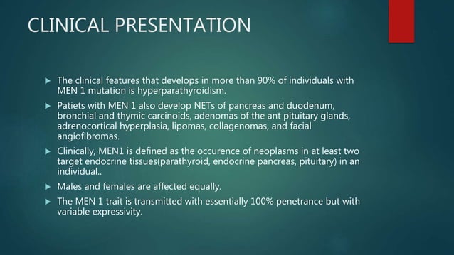 Multiple endocrine neoplasia and neuroendocrine tumour of pancrease | PPT