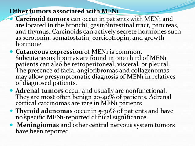 Multiple endocrine neoplasia (men) syndromes | PPTX | Endocrine and ...
