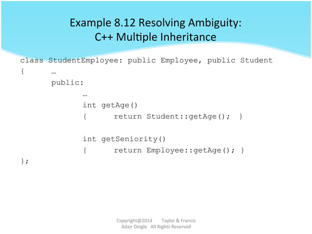 Object Oriented Design Multiple Inheritance C And C Ppt