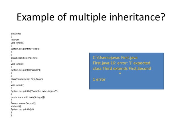 Multiple inheritance possible in Java | PPT