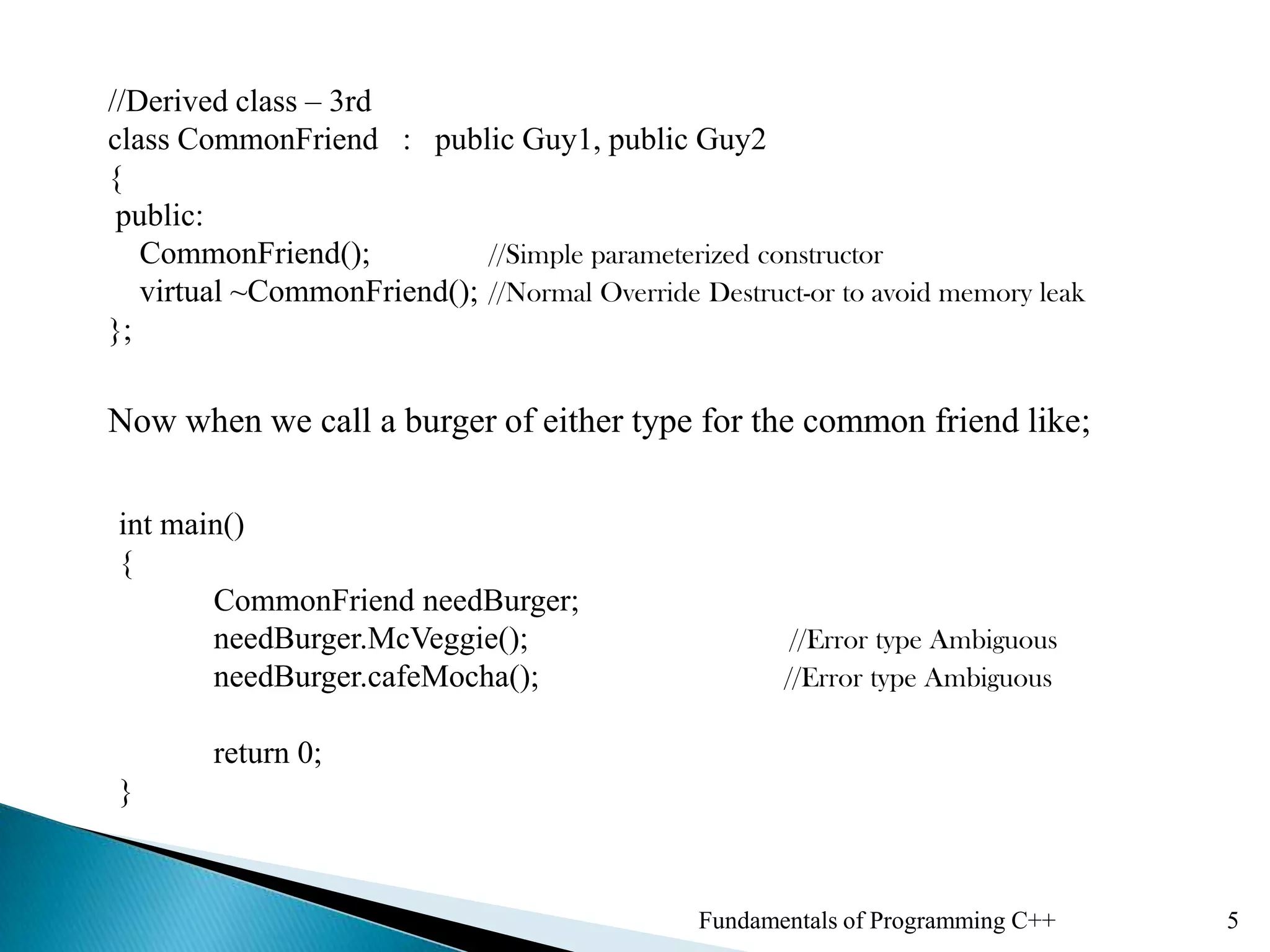 Multiple Inheritance In C Pptx Programming Languages Computing