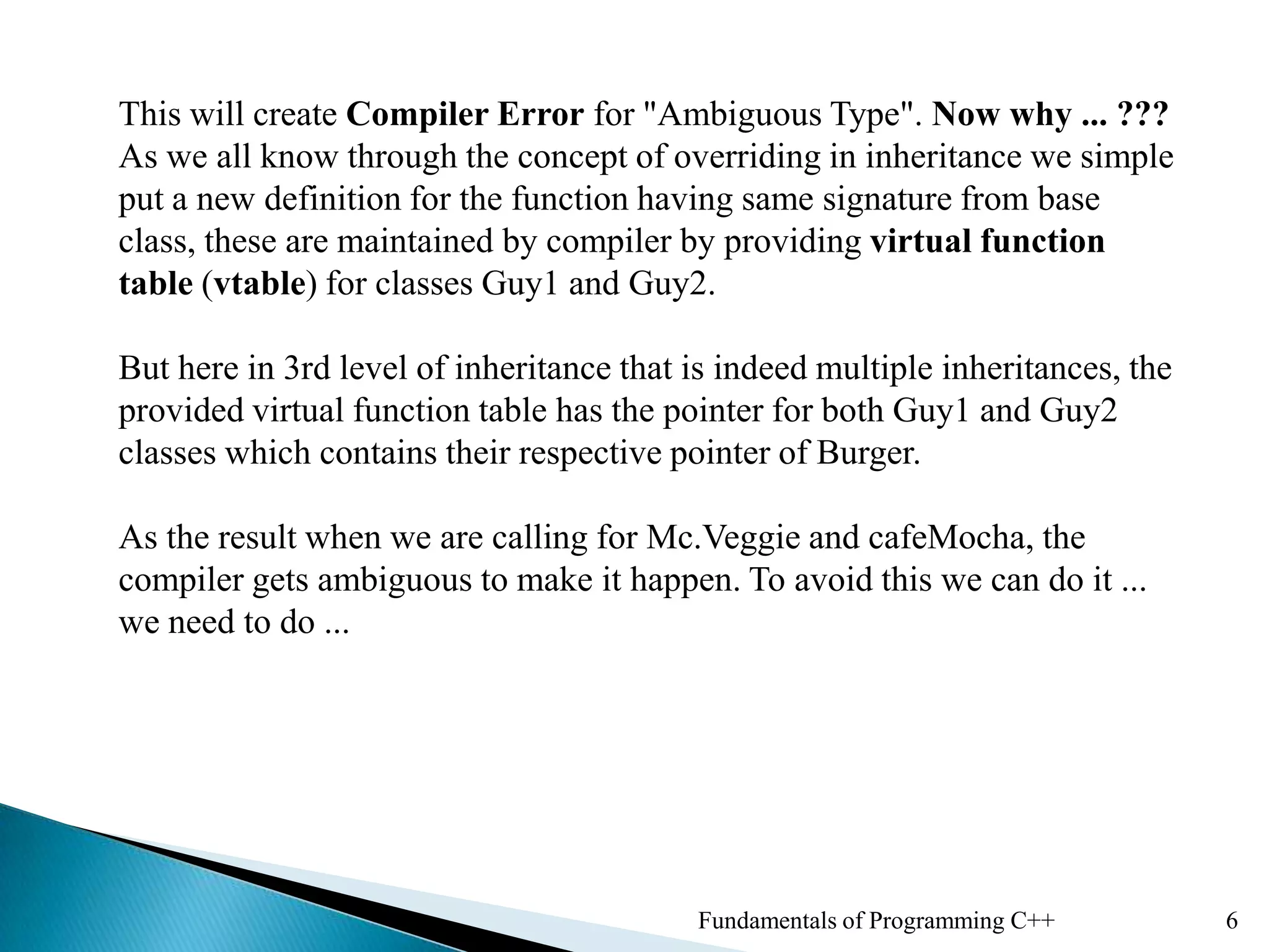 Multiple Inheritance In C Pptx Programming Languages Computing