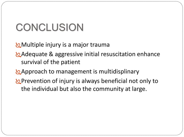 MULTIPLE INJURED PATIENT By DR Moses.pptx | Death, Injury, or Military ...