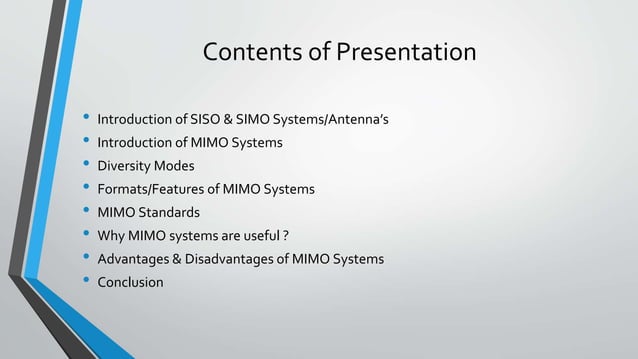 Multiple input & Multiple Output Systems | PPTX