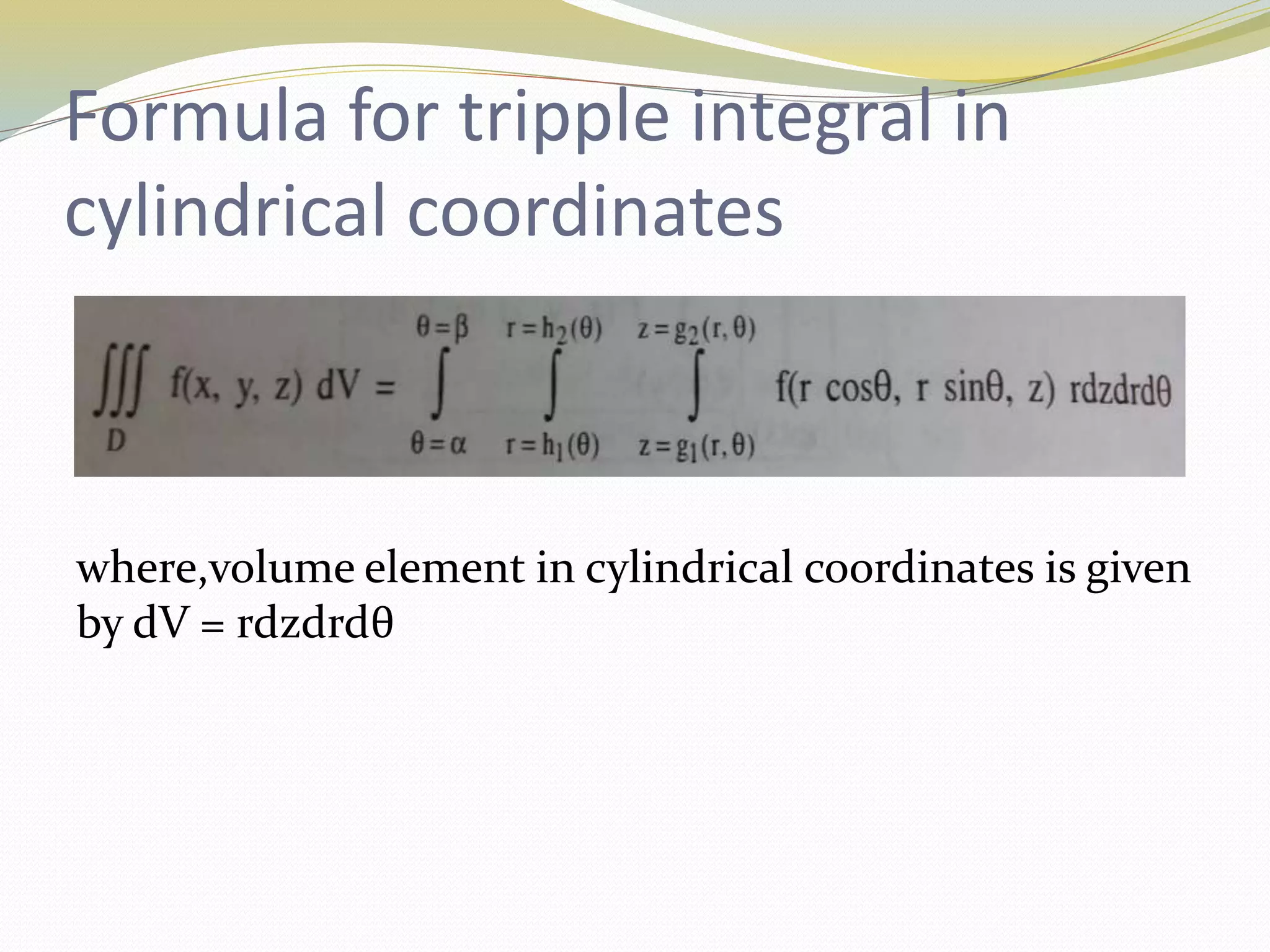 Multiple integral(tripple integral) | PPTX