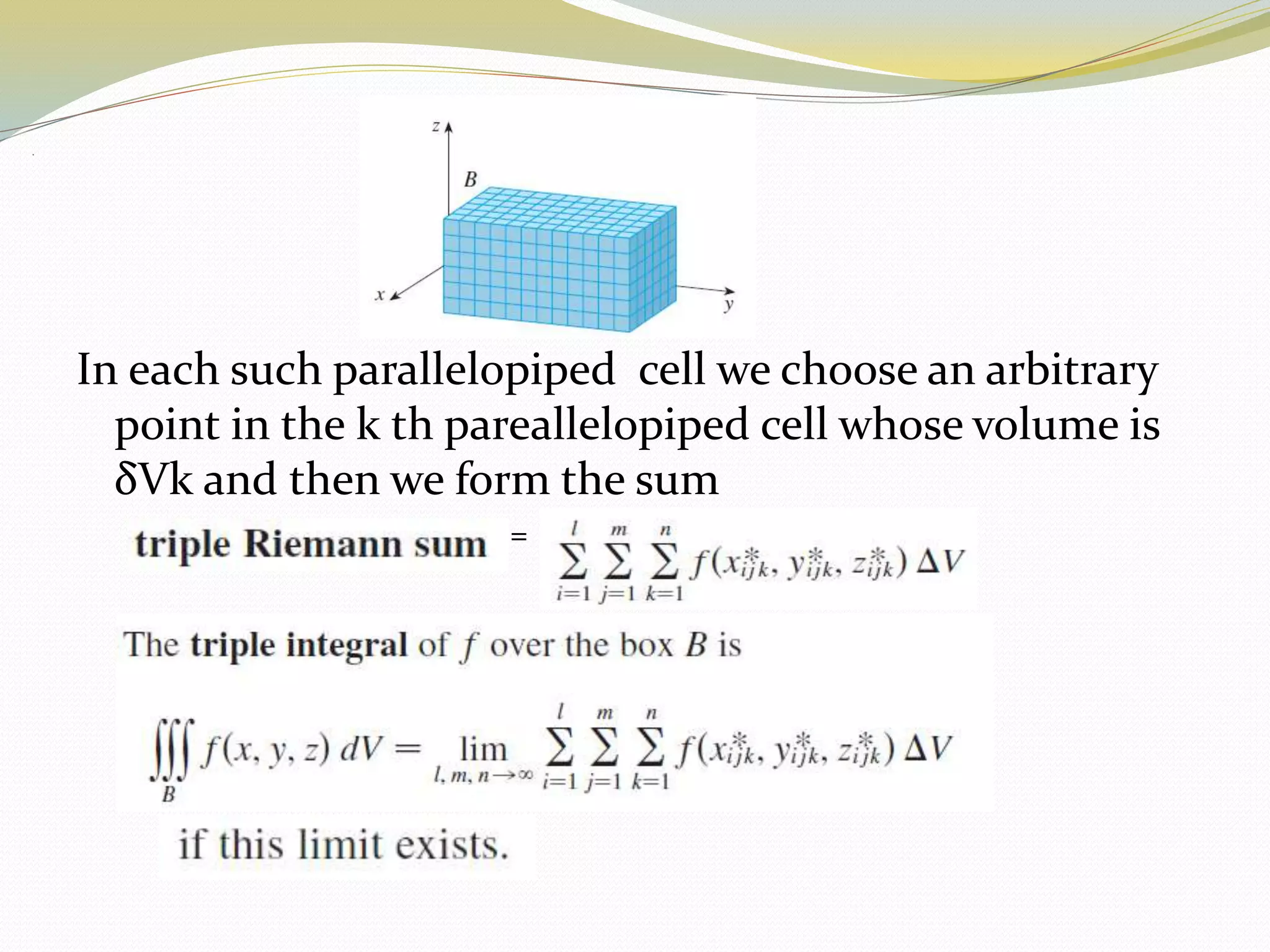Multiple integral(tripple integral) | PPTX