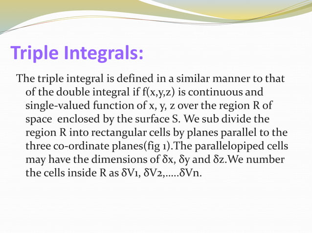 Multiple integral(tripple integral) | PPTX