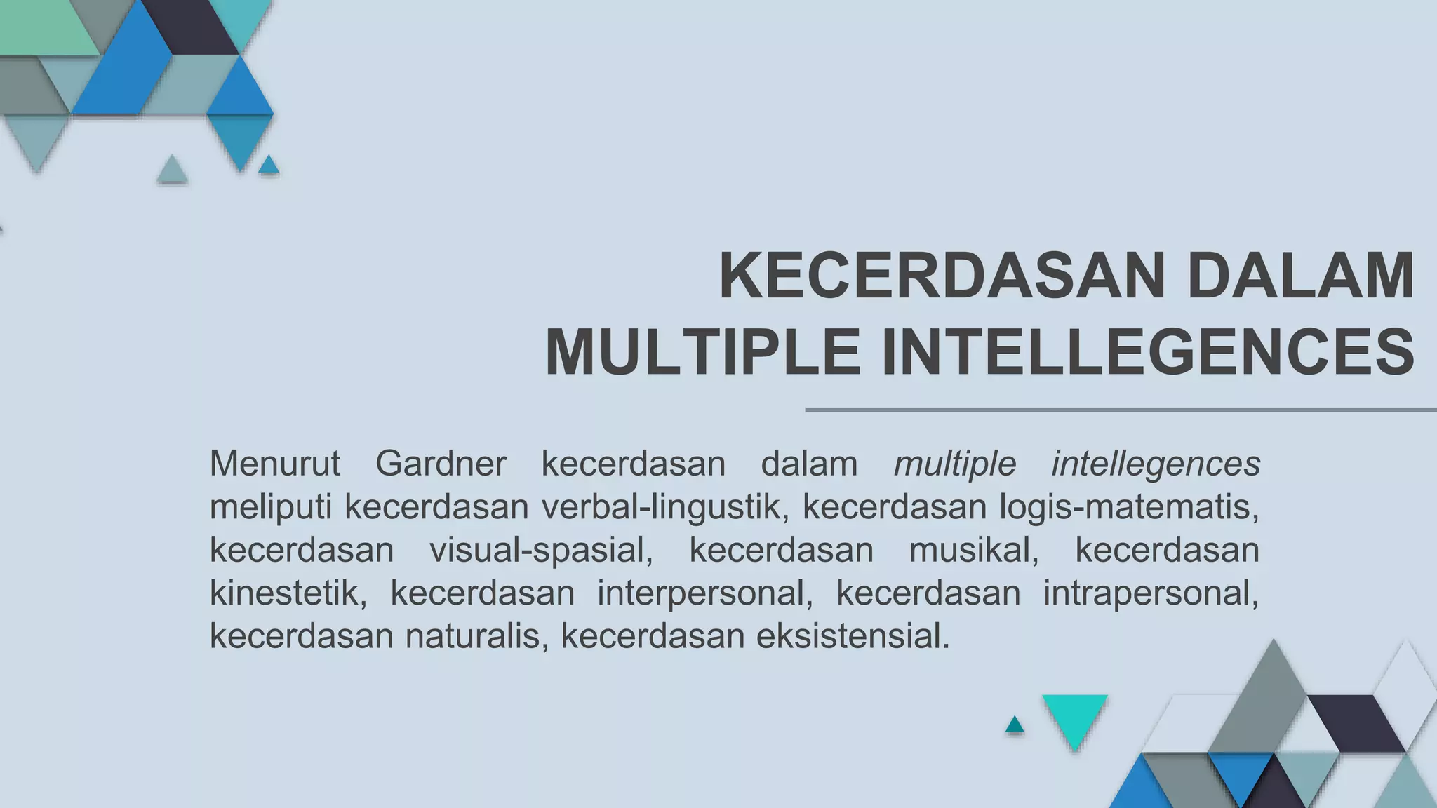 Multiple Intellegences pada Anak Usia Dini | PPTX